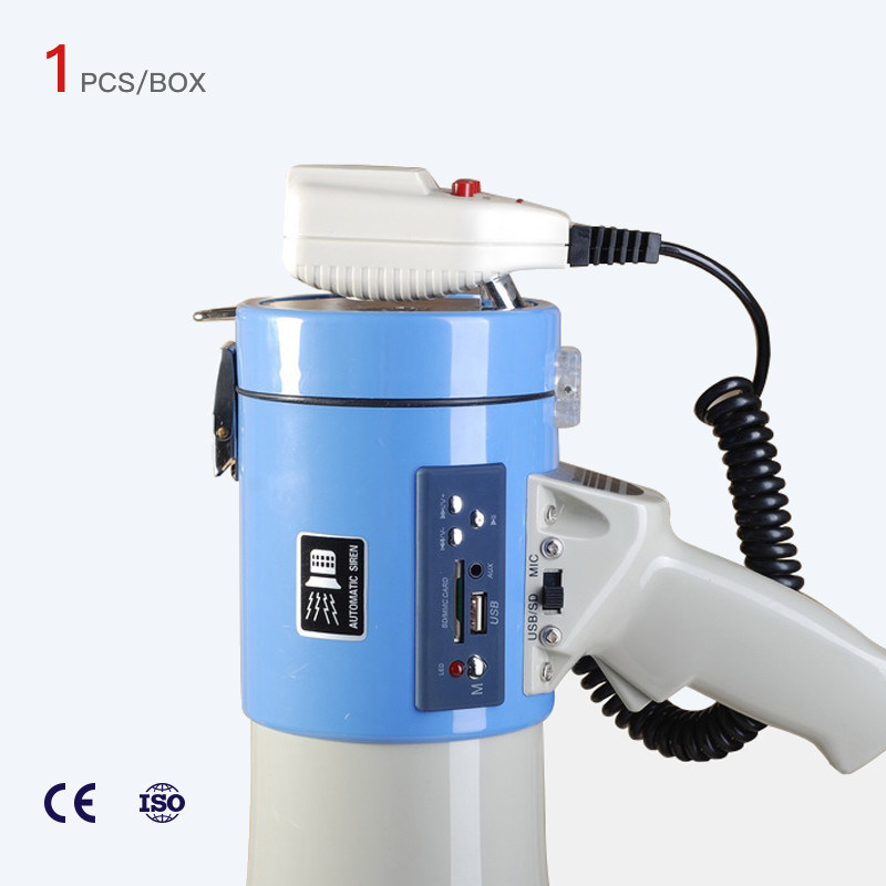 Police 25W Blue And White Megaphone Wireless Mini Megaphone With Siren