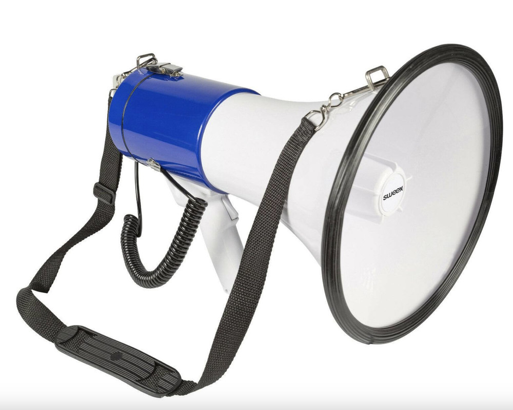 Blue USB Multifunctional Megaphone 50W Speaker Plastic Megaphone With ...
